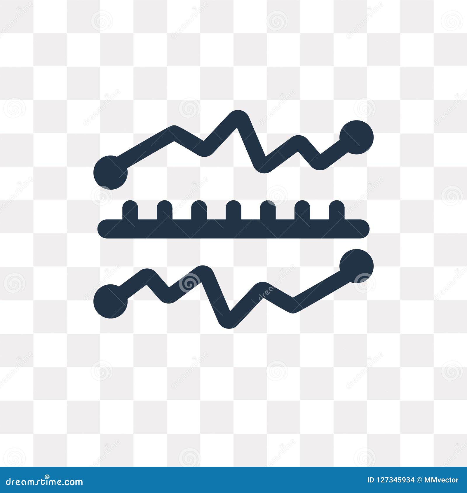 Line Chart Vector Icon Isolated on Transparent Background, Line Stock ...