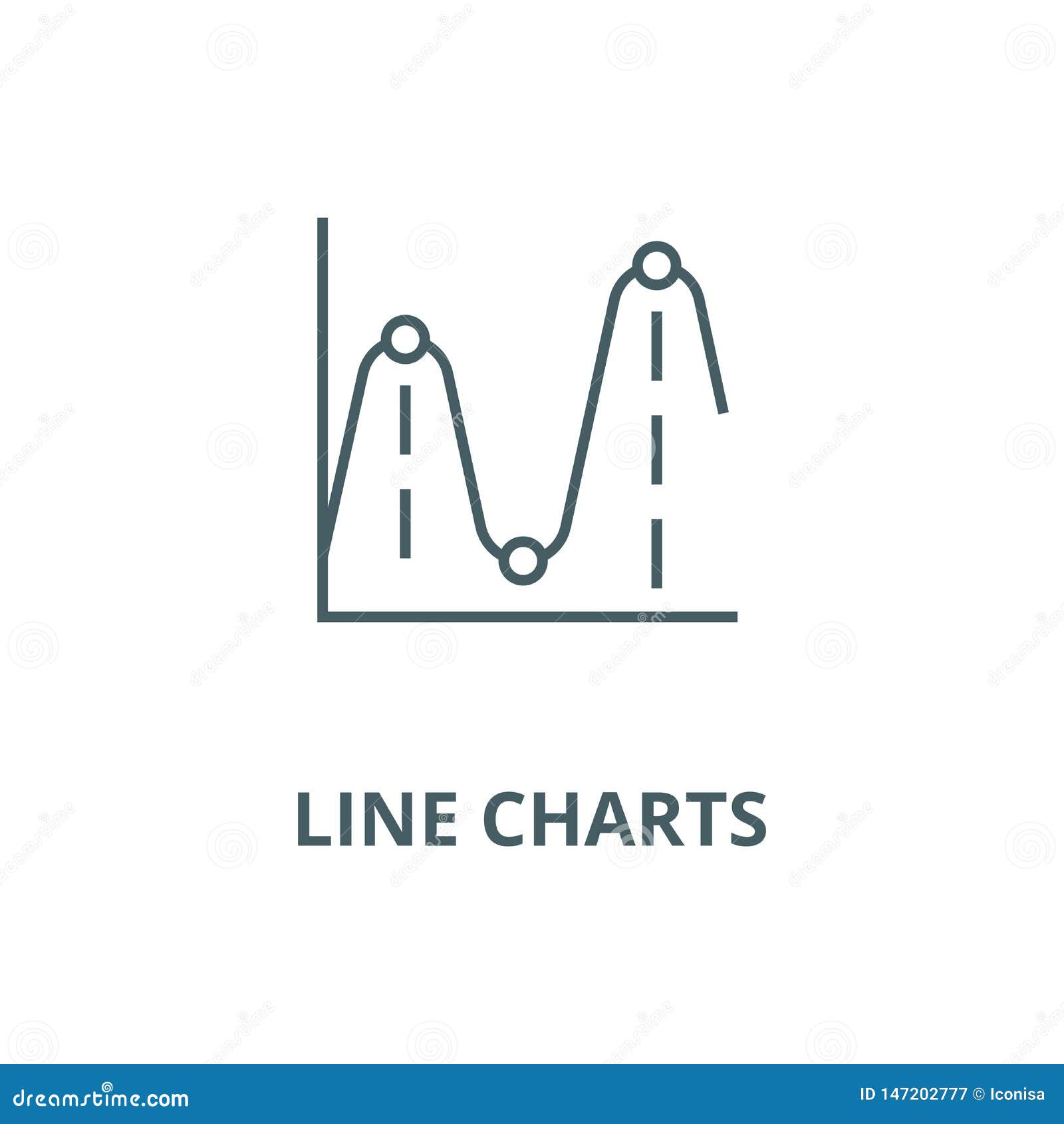 Line Charts,frequency Graphs Vector Line Icon, Linear Concept, Outline ...