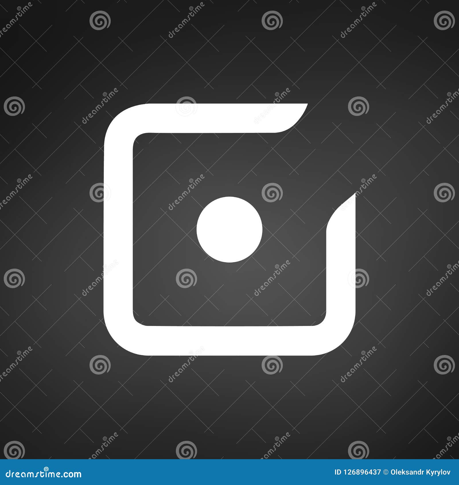 Line Check Mark or Check Box with Dot Icon . Flat Style Vector ...