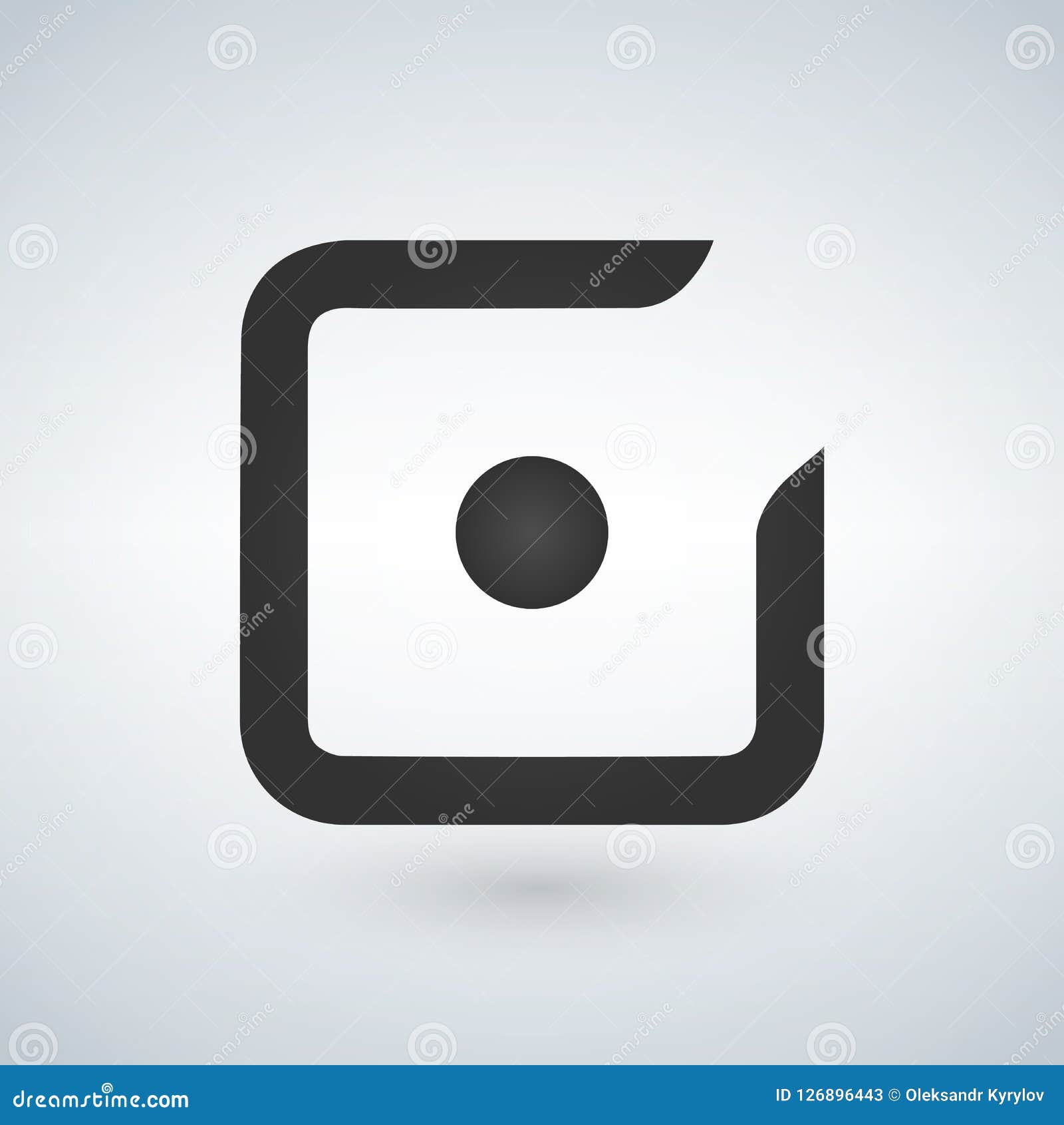 Line Check Mark or Check Box with Dot Icon . Flat Style Vector ...