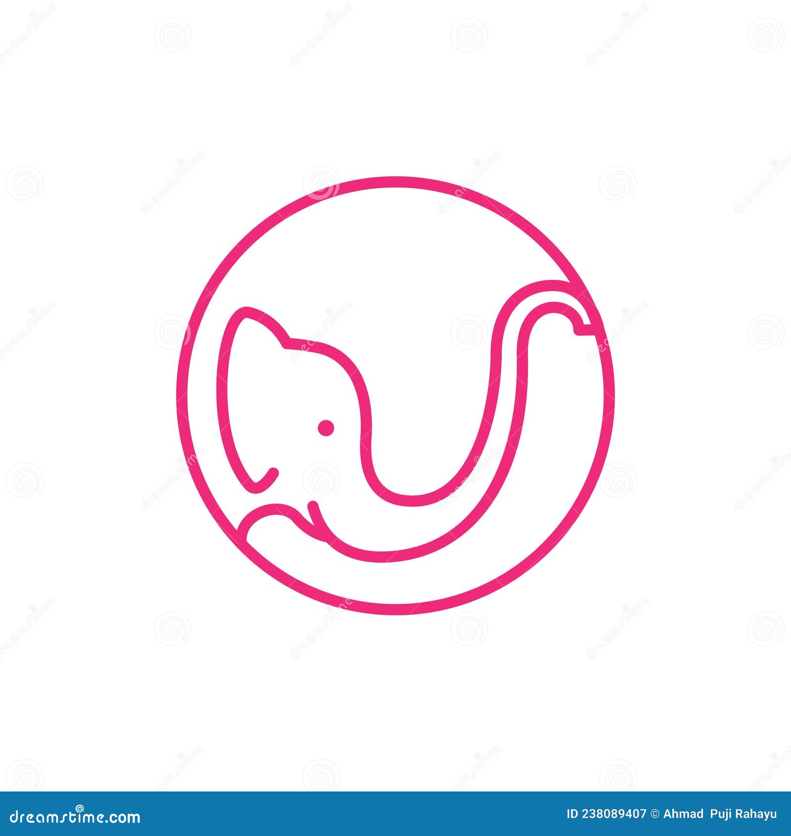 Line Circle with Little Elephant Logo Design Vector Graphic Symbol Icon ...