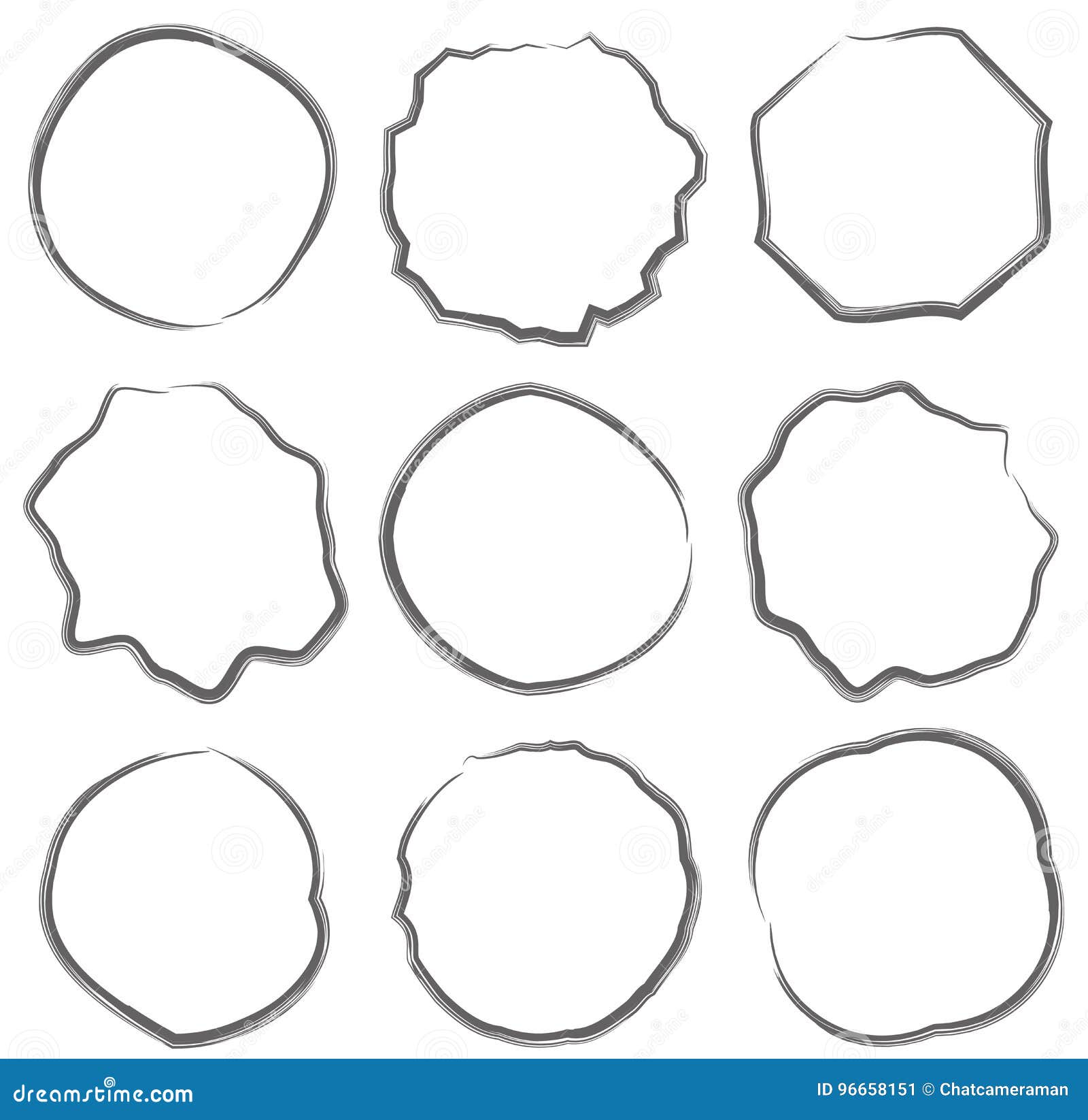 Line Circle of Text Box Set Stock Vector - Illustration of brush, line ...