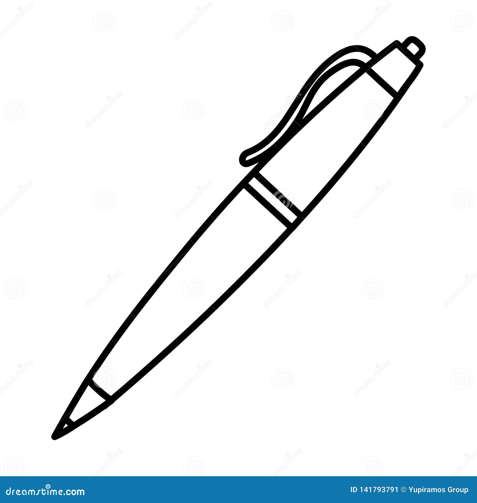 Line Classic Pen Design Tool Object Stock Vector - Illustration of ...