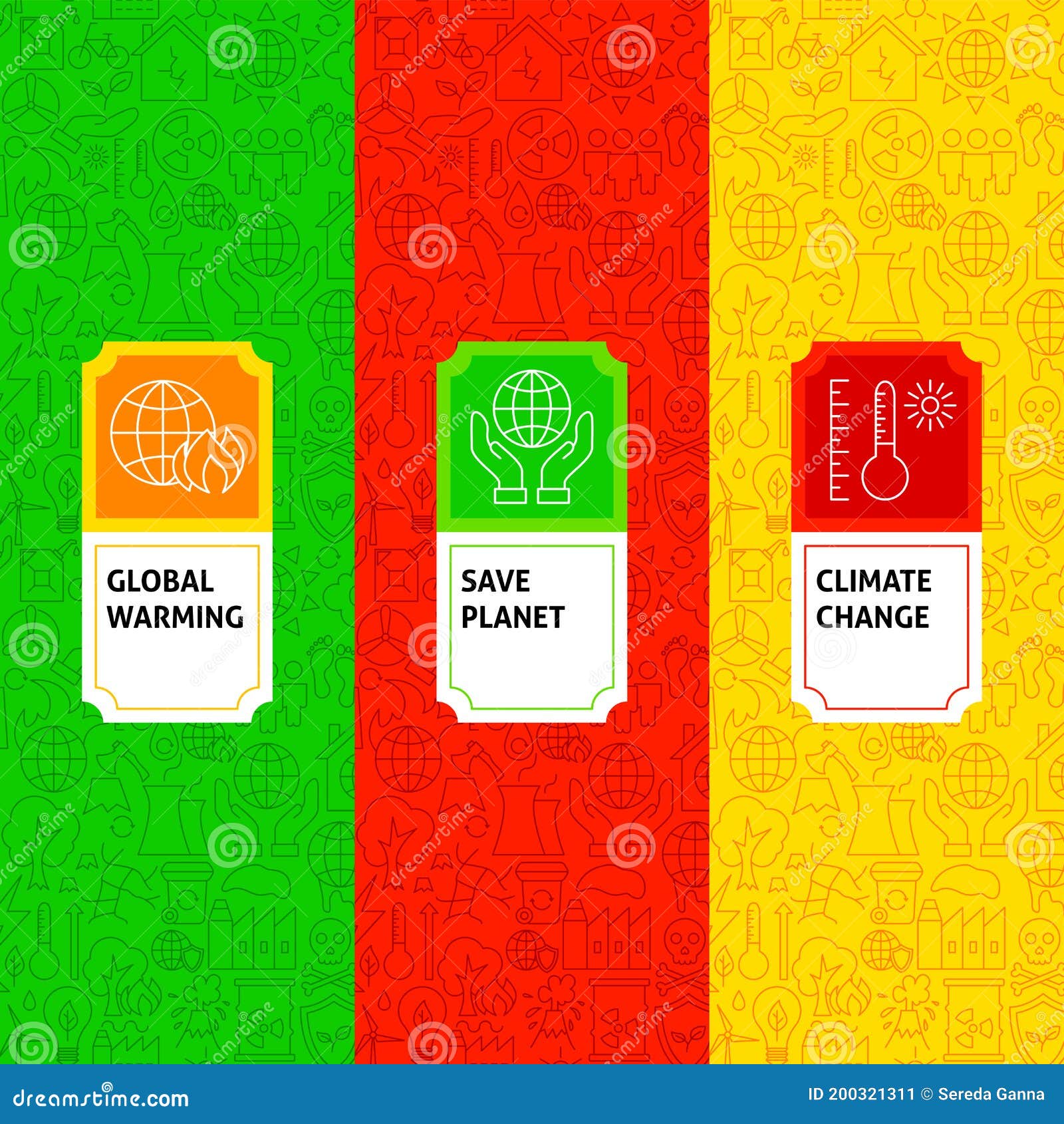 Line Climate Change Package Labels Stock Vector - Illustration of ...