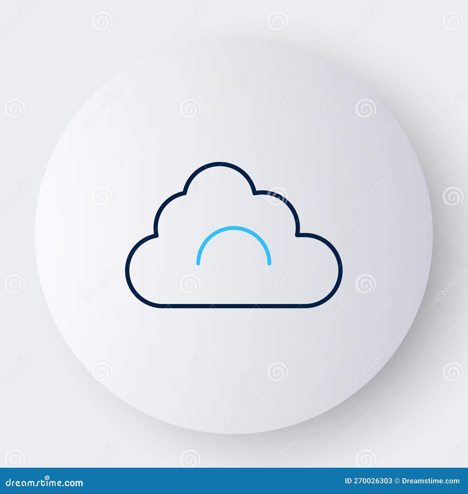 Line Cloud Icon Isolated on White Background. Colorful Outline Concept ...