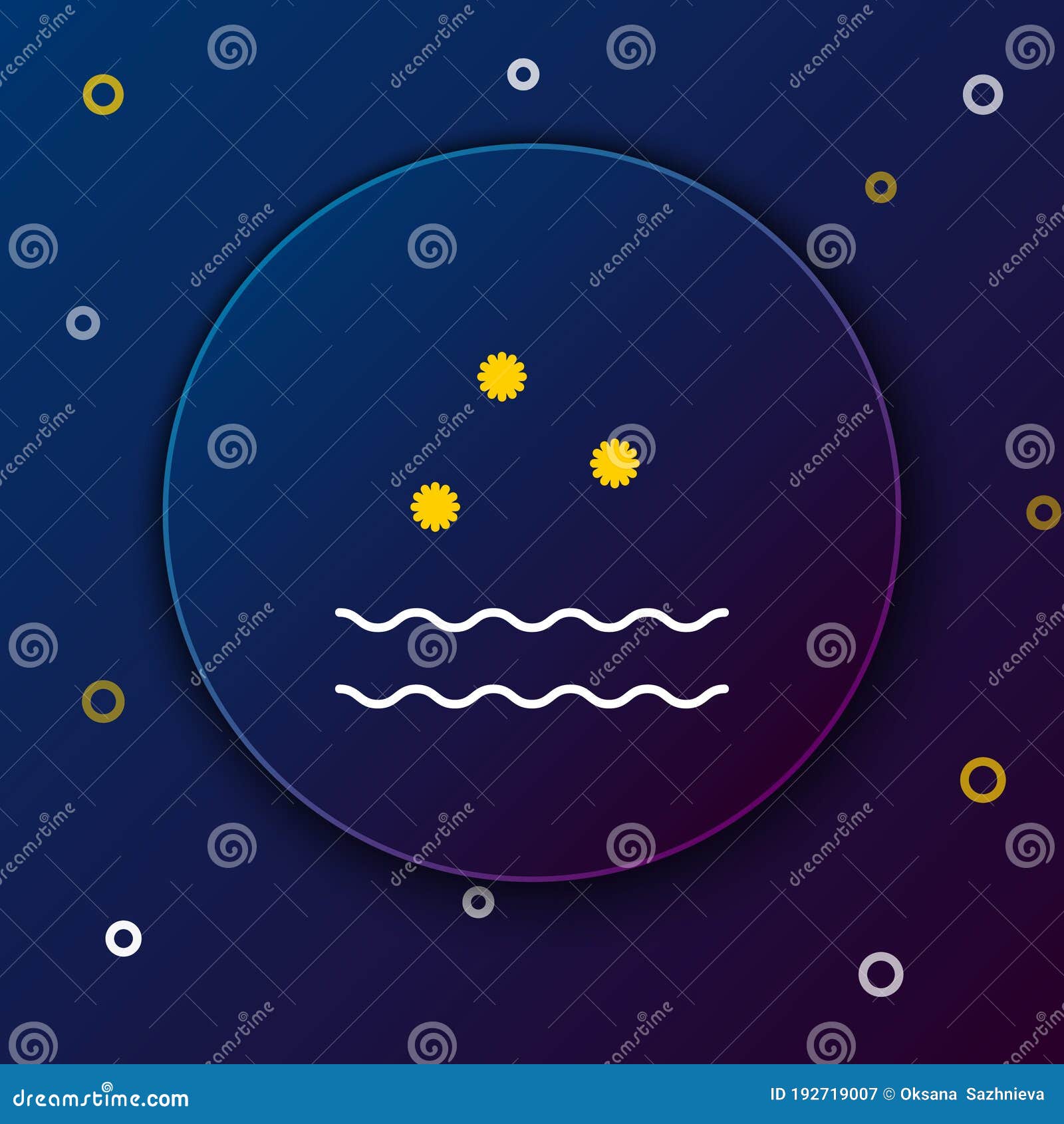 Line Cold and Waves Icon Isolated on Blue Background. Colorful Outline ...