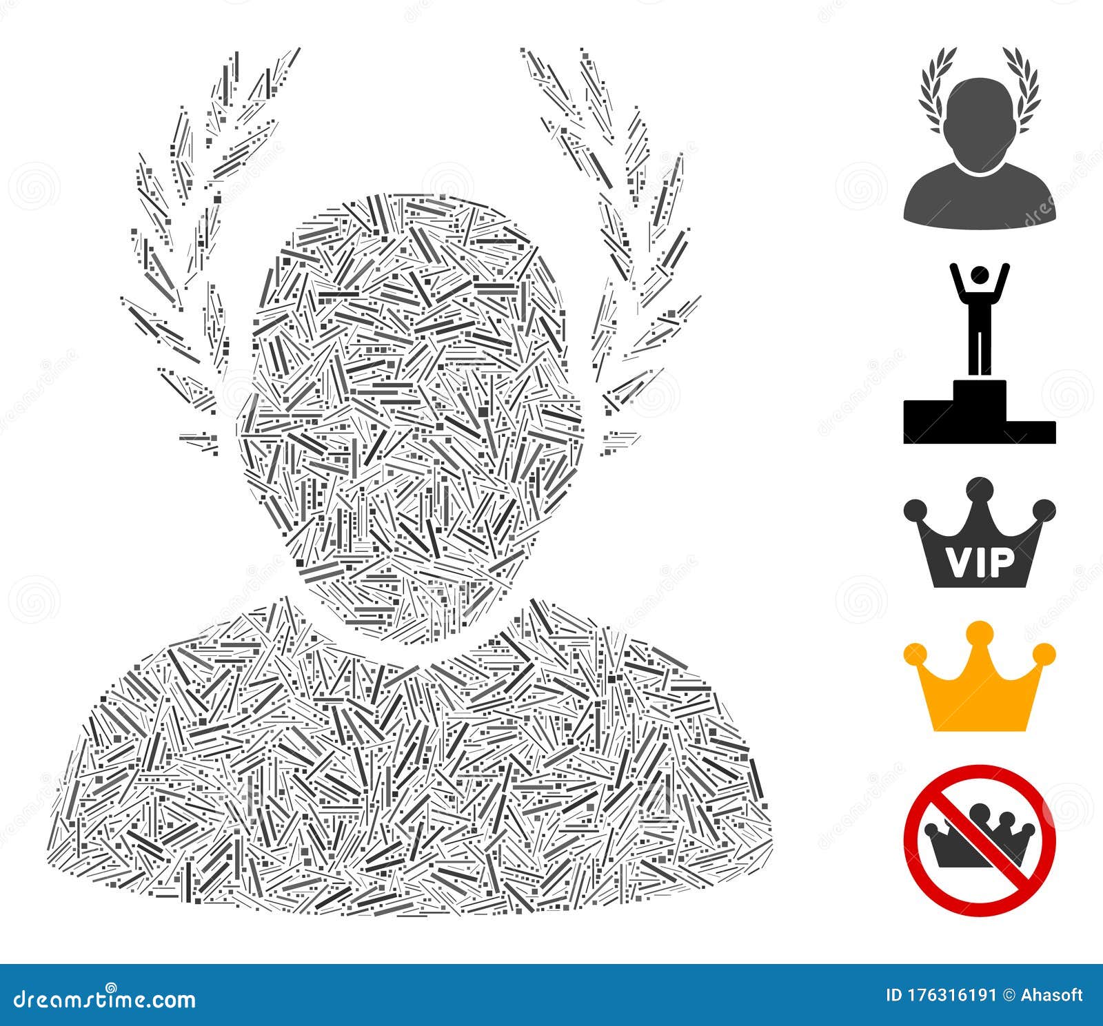 Line Collage Caesar Icon stock illustration. Illustration of decoration ...