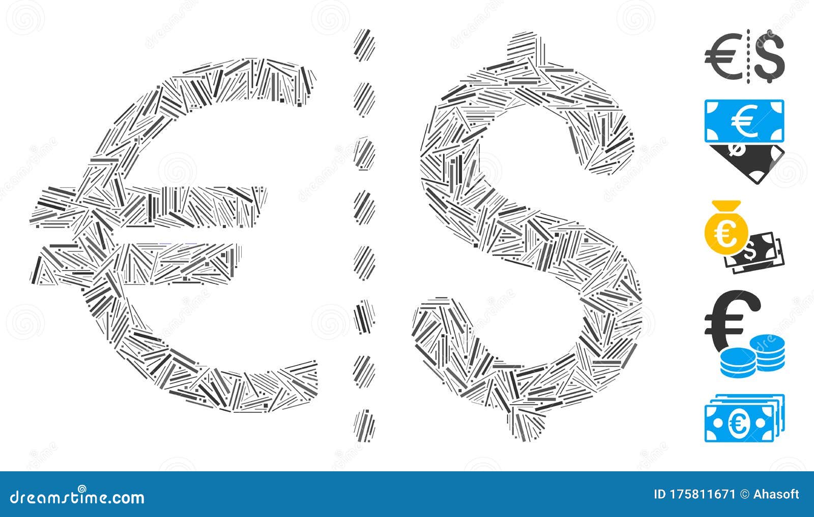 Line Collage Currency Icon stock illustration. Illustration of ...