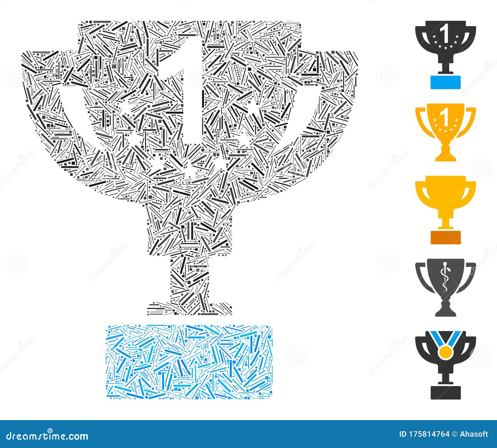Line Collage First Prize Cup Icon Stock Illustration - Illustration of ...