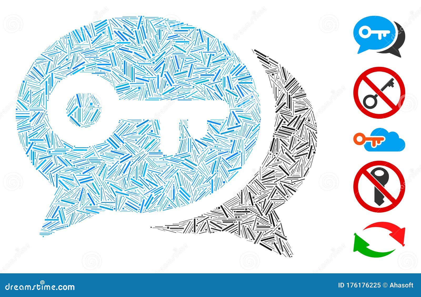 Line Collage Key Exchange Icon Stock Illustration - Illustration of ...