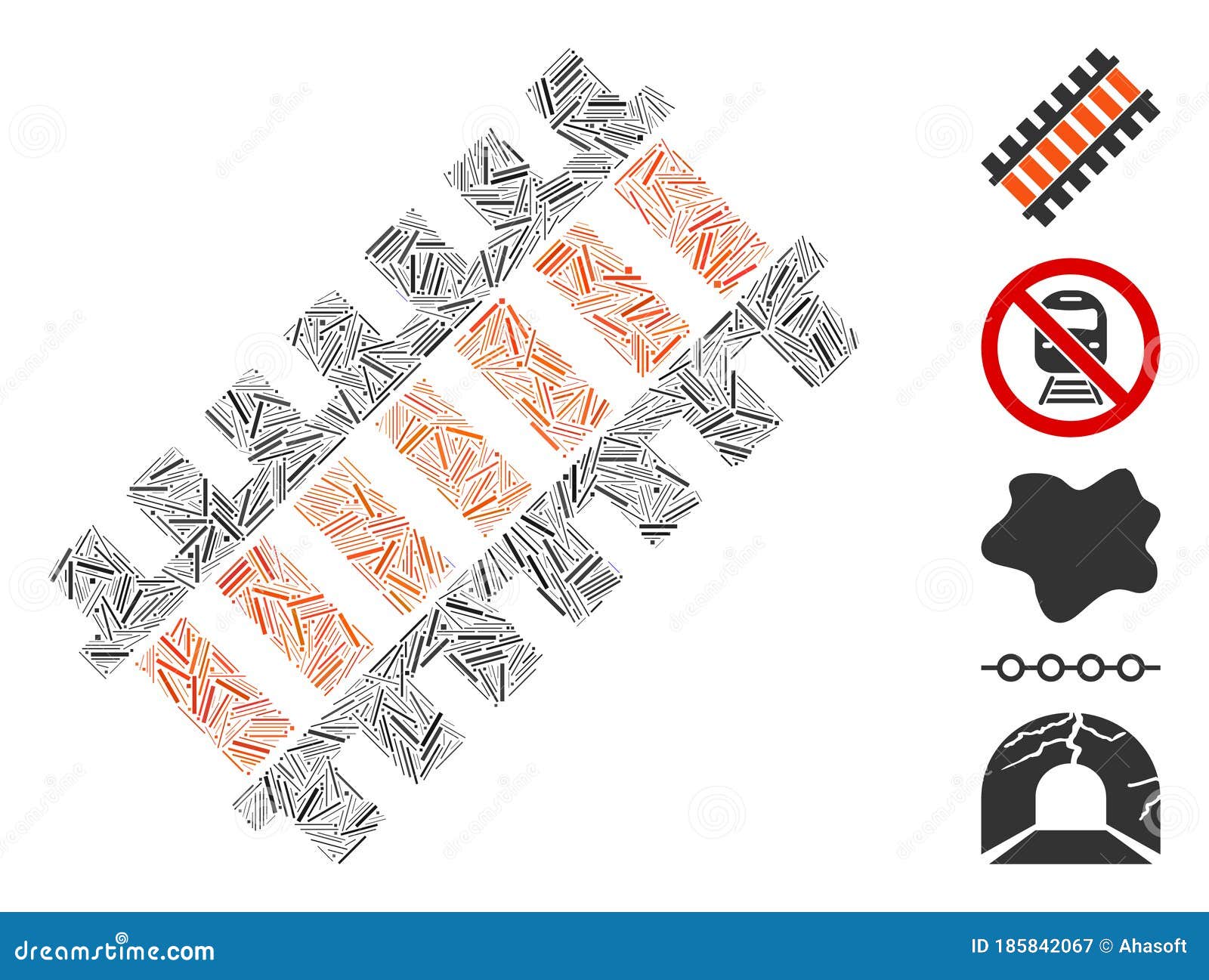 Line Collage Railroad Segment Icon Stock Illustration - Illustration of ...
