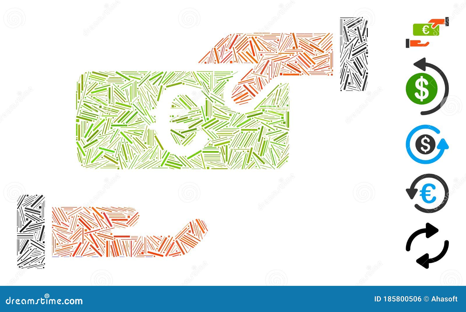 Line Collage Rebate Icon stock illustration. Illustration of money ...