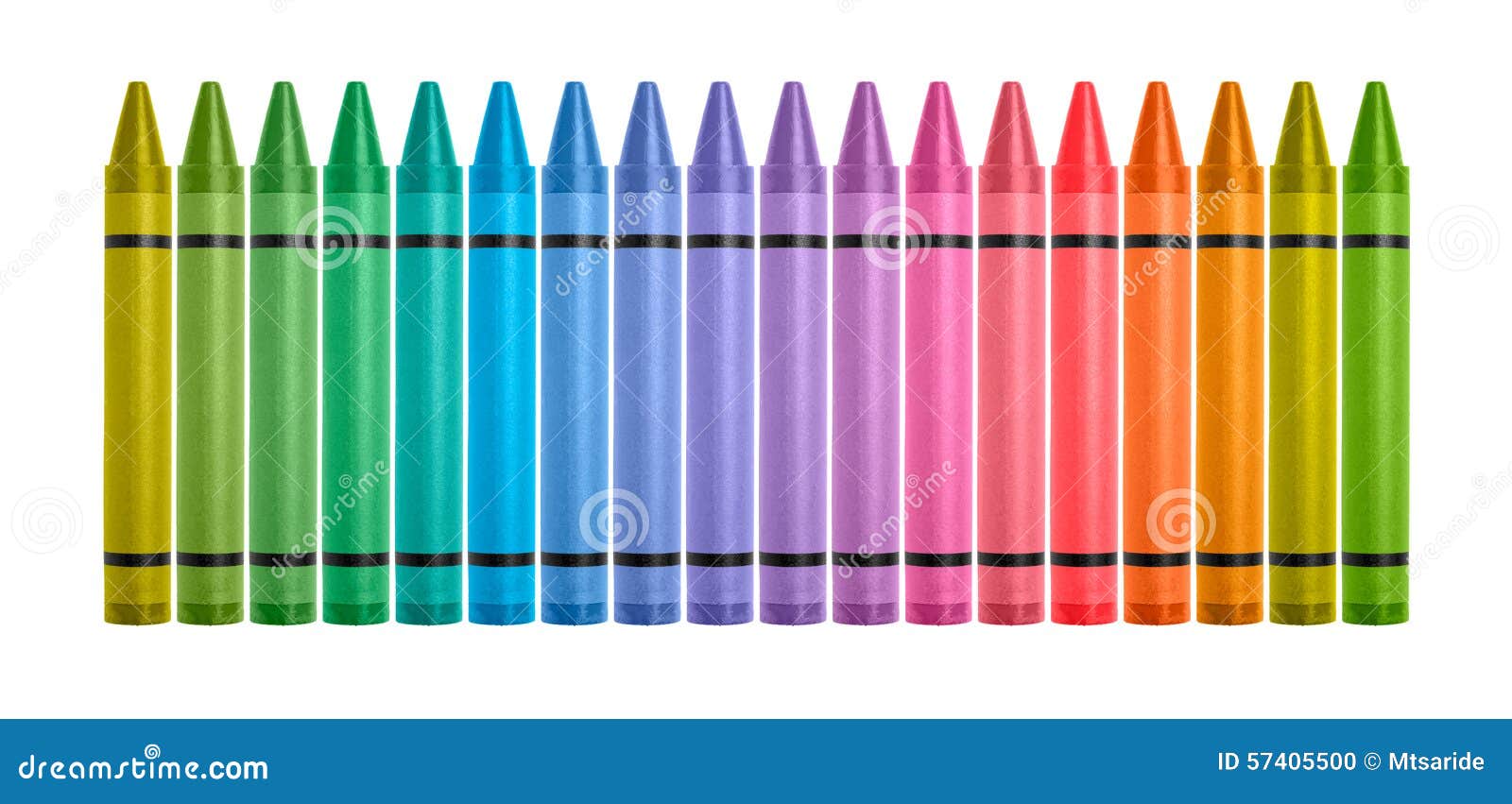 Line of Colored Crayons stock photo. Image of color, school - 57405500