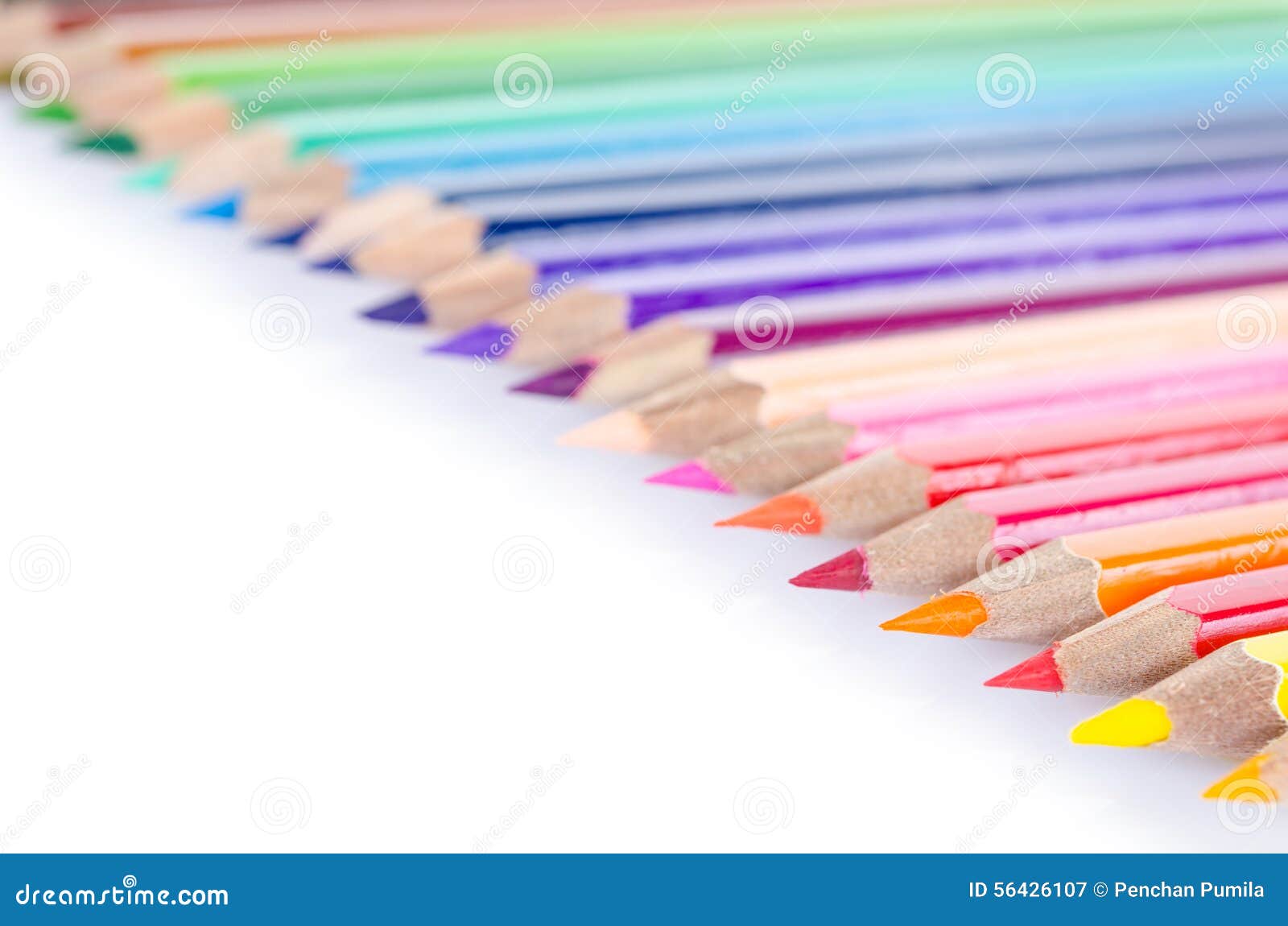 Line of colored pencils stock image. Image of crayon - 56426107