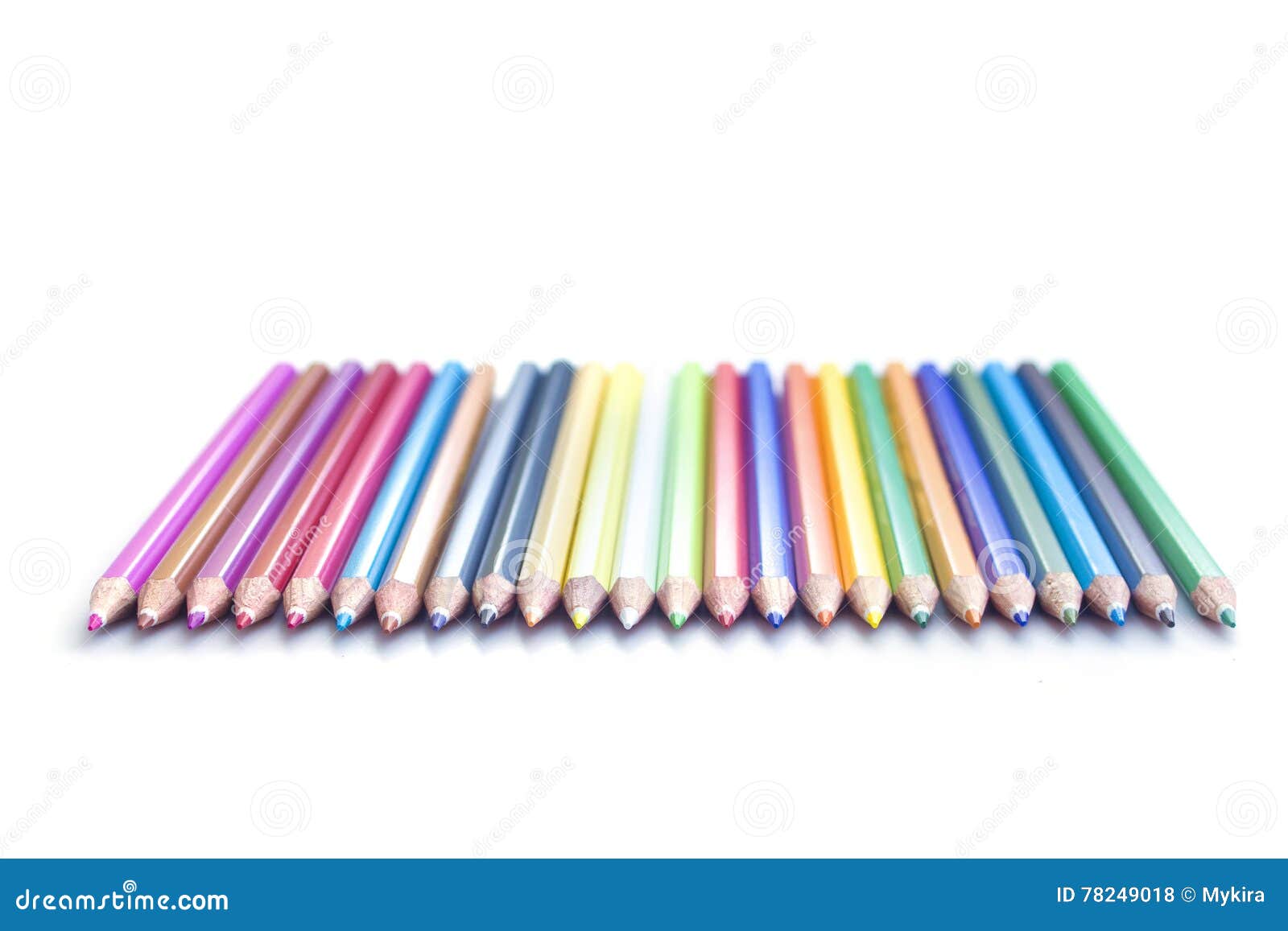 Line of colored pencils stock photo. Image of idea, assortment - 78249018