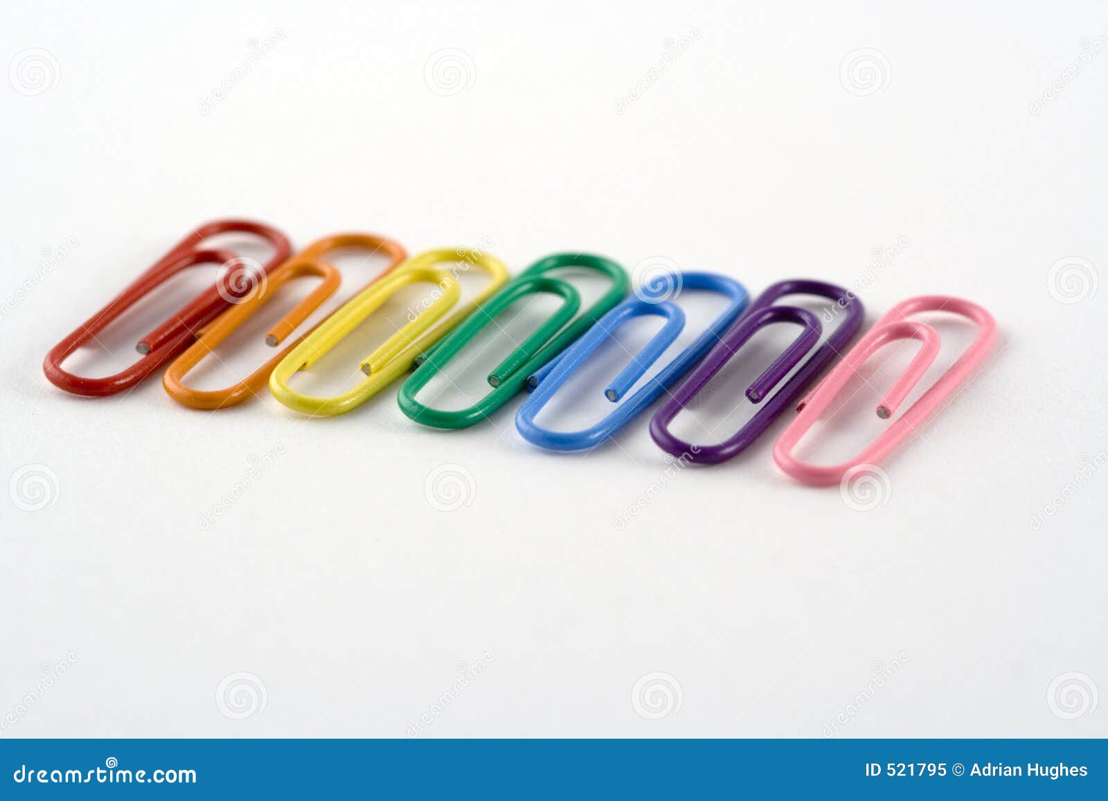Line of Coloured Paperclips Stock Image - Image of yellow, clip: 521795