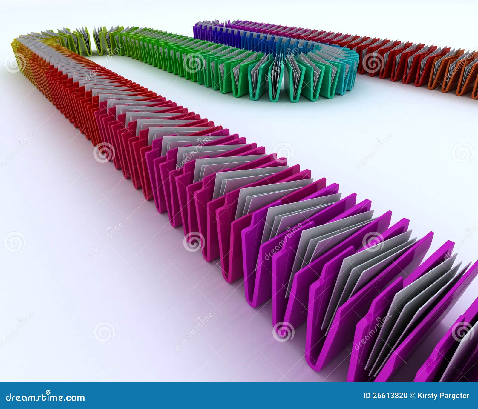 A Line of Colourful Folders Stock Illustration - Illustration of paper ...