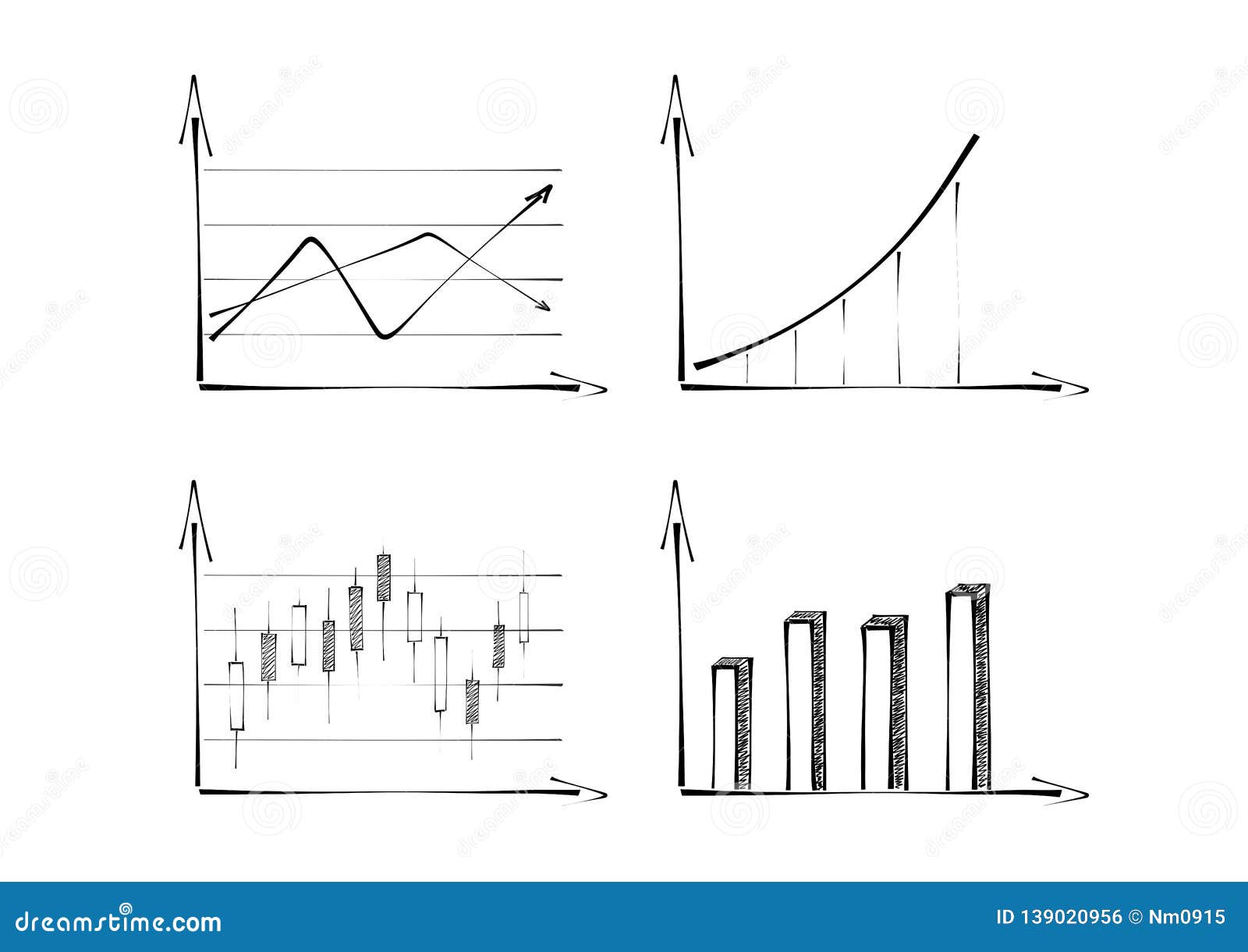 Line, Column And Candlestick Charts Vector Illustration | CartoonDealer ...