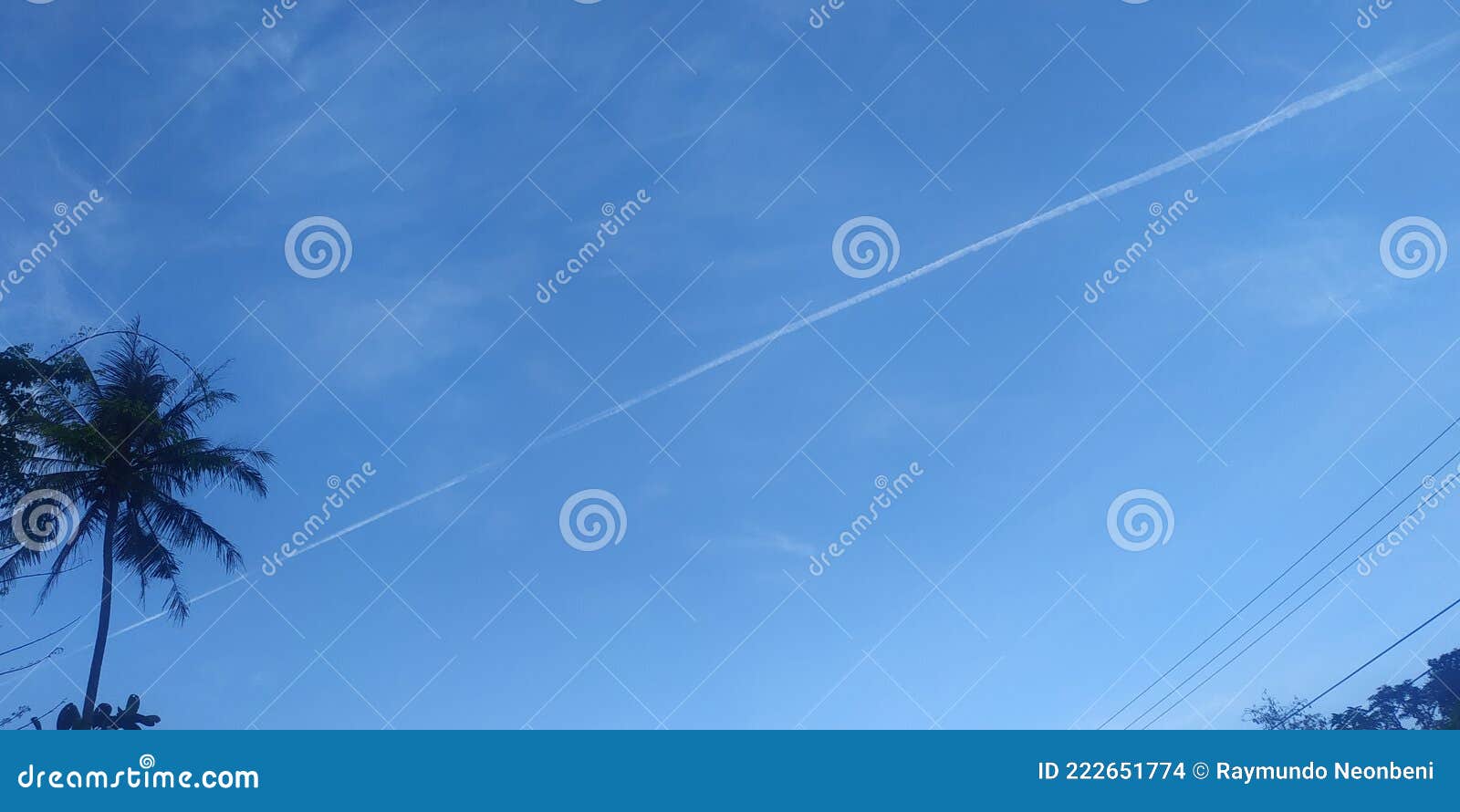 Line Composition, Plane View in the Sky Stock Photo - Image of ...