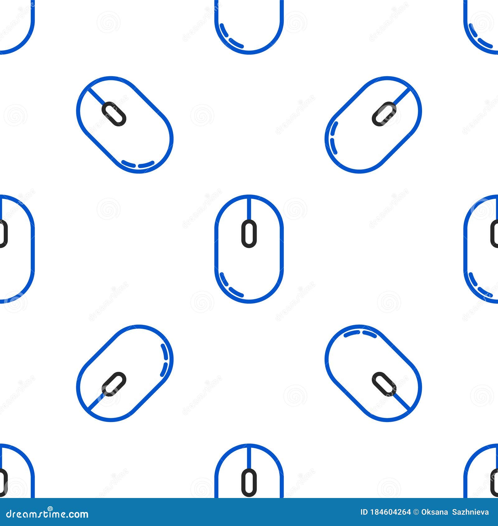Line Computer Mouse Icon Isolated Seamless Pattern on White Background ...