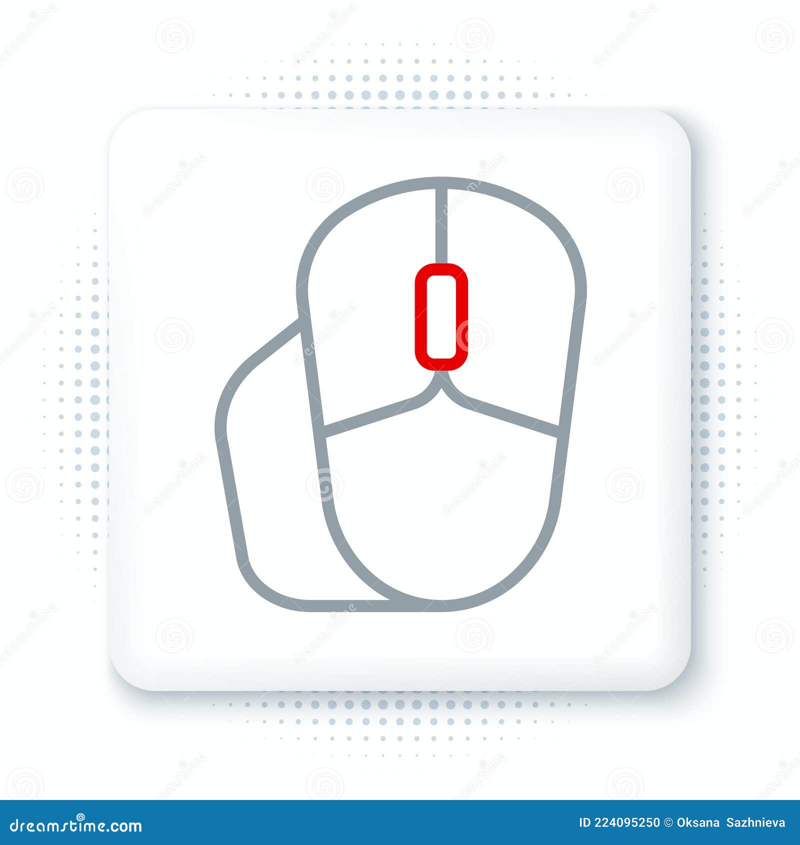 Line Computer Mouse Icon Isolated on White Background. Optical with ...