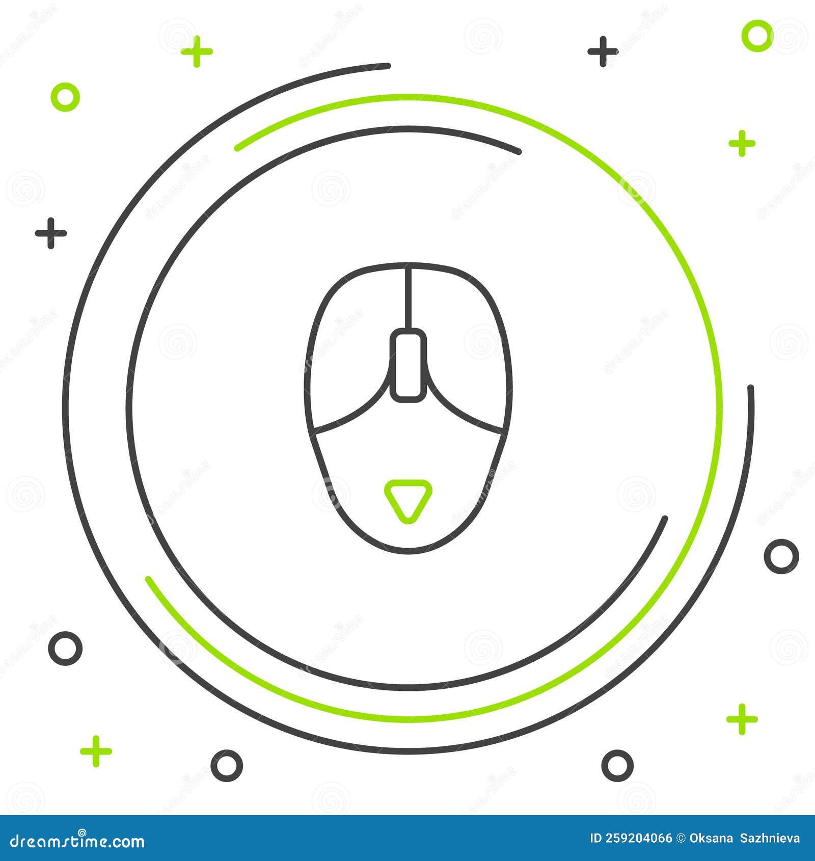 Line Computer Mouse Icon Isolated on White Background. Optical with ...