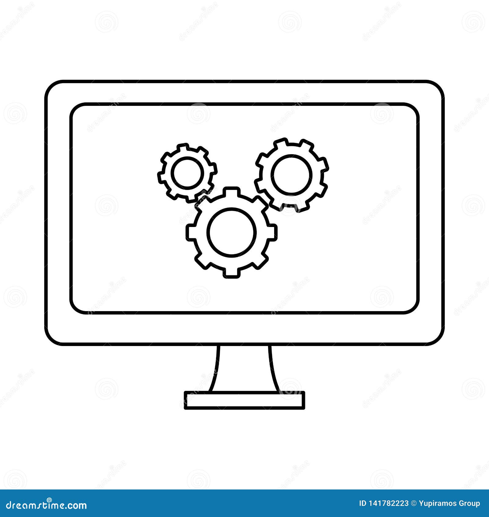 Line Computer Technology with Gears Process Industry Stock Vector ...