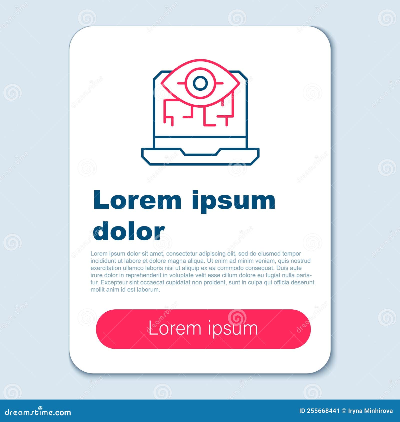 Line Computer Vision Icon Isolated on Grey Background. Technical Vision ...