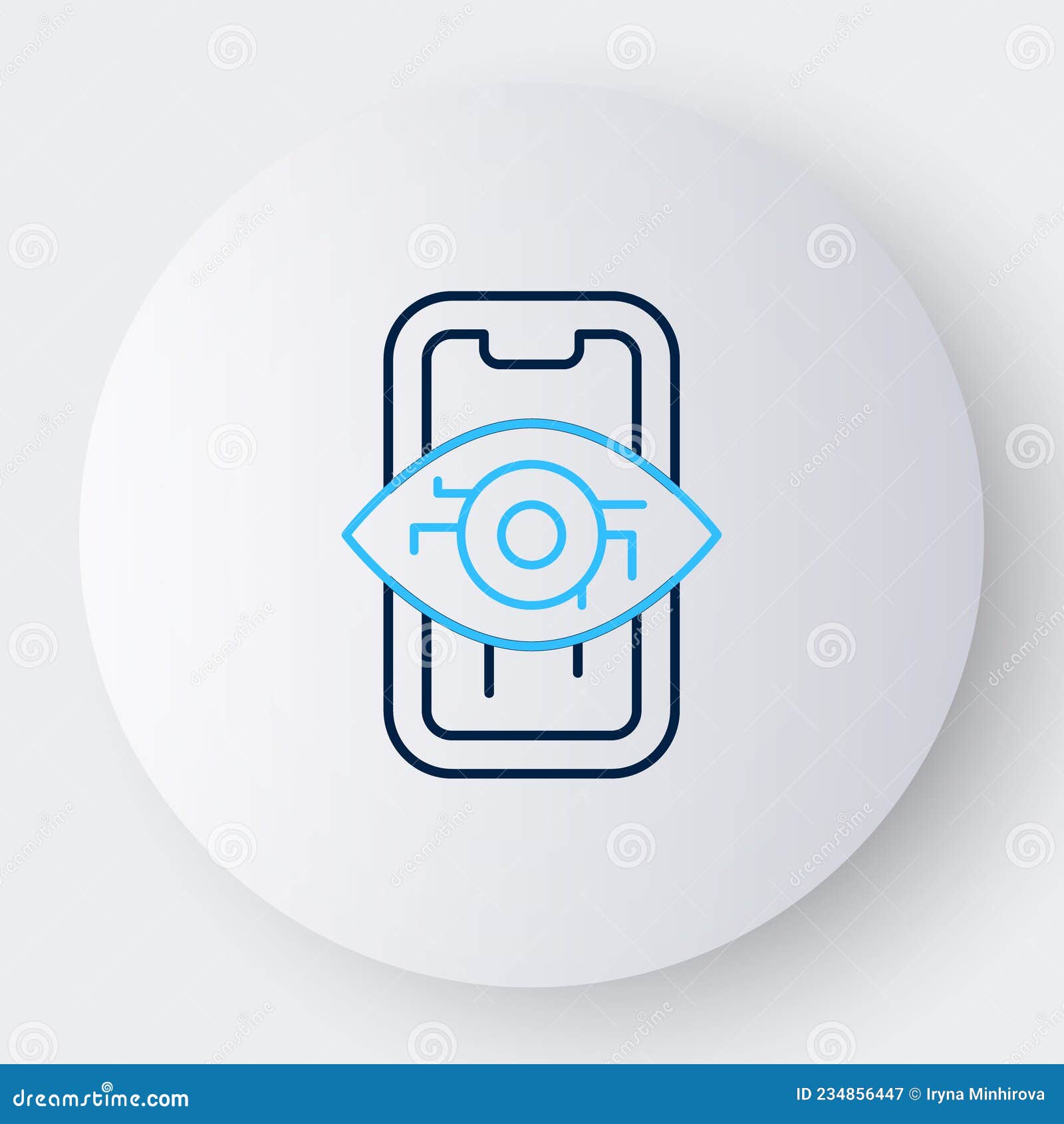 Line Computer Vision Icon Isolated on White Background. Technical ...