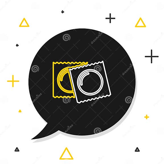 Line Condoms In Package Safe Sex Icon Isolated On White Background Safe Love Symbol Stock