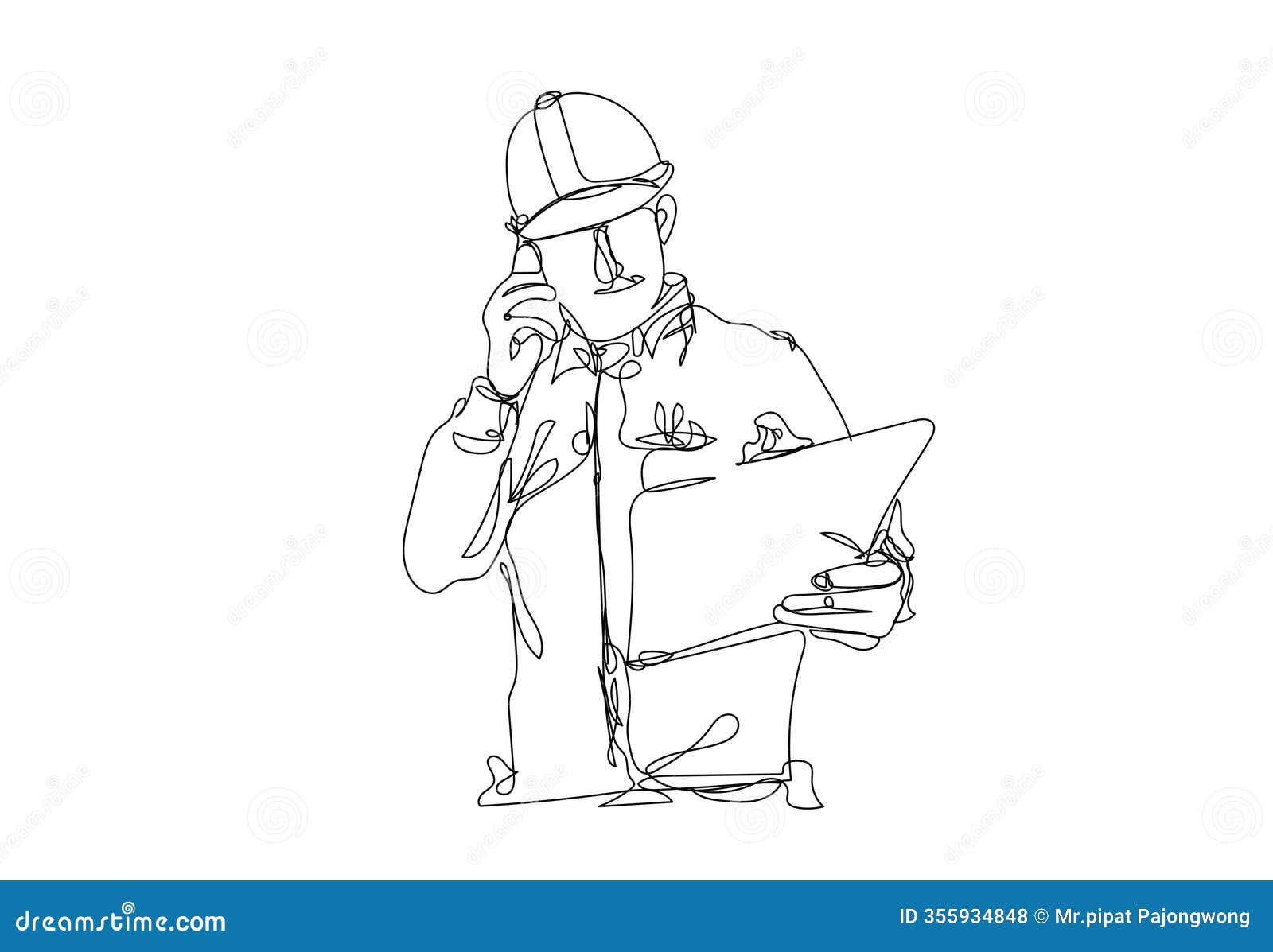 Line Construction,Civil Engineer, Architects and Worker, Vector ...