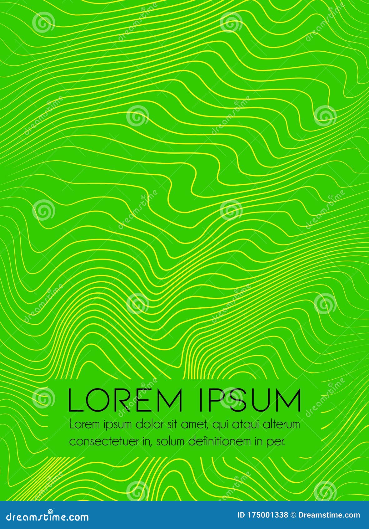 Vector Illustration Line Contour Art Design Pattern Background Yellow ...