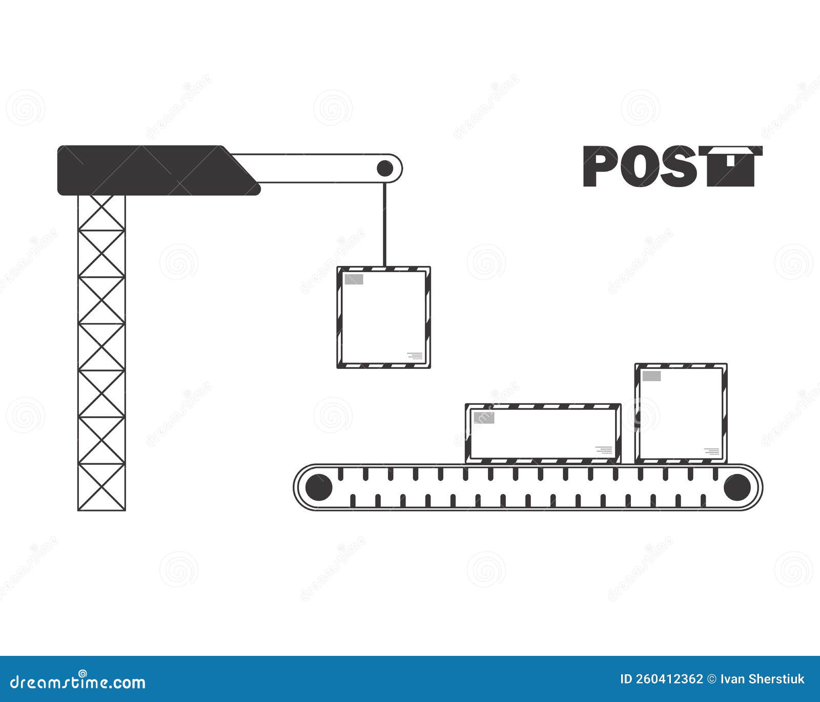 Line Conveyor. the Concept of Delivery of Cargo and Parcels. Linear ...
