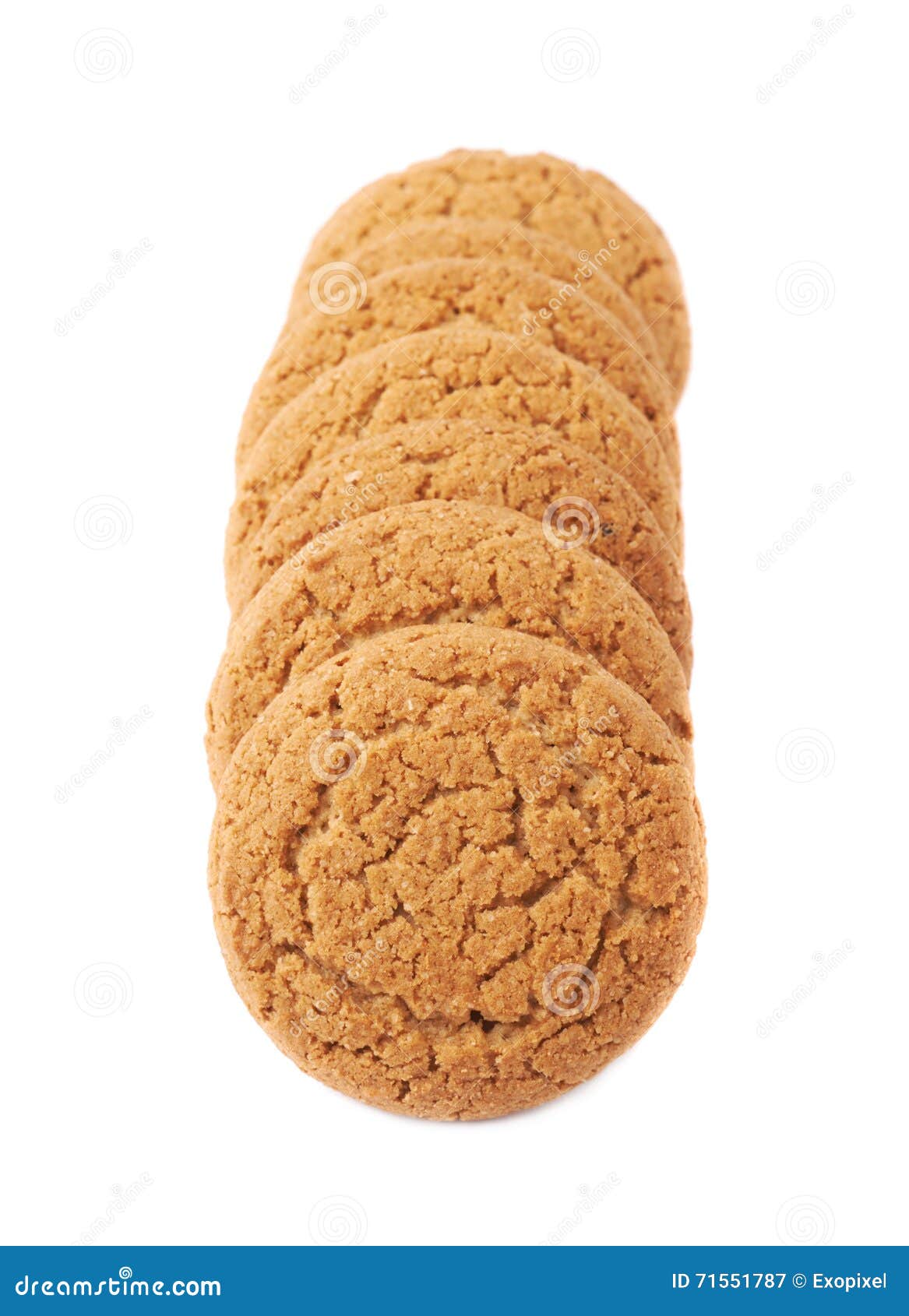 Line of Cookies Isolated Over the White Background Stock Image - Image ...