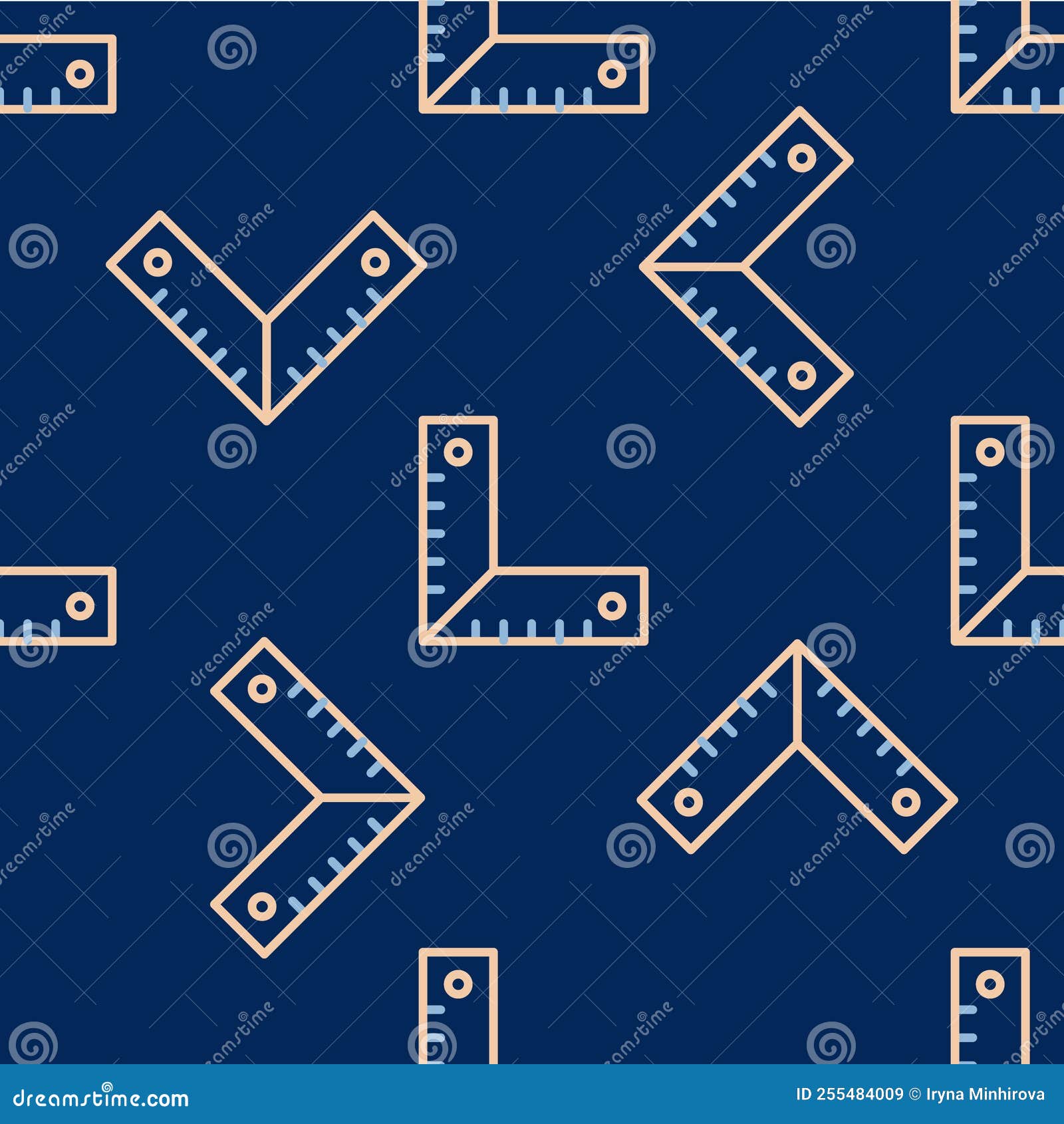 Line Corner Ruler Icon Isolated Seamless Pattern on Blue Background ...