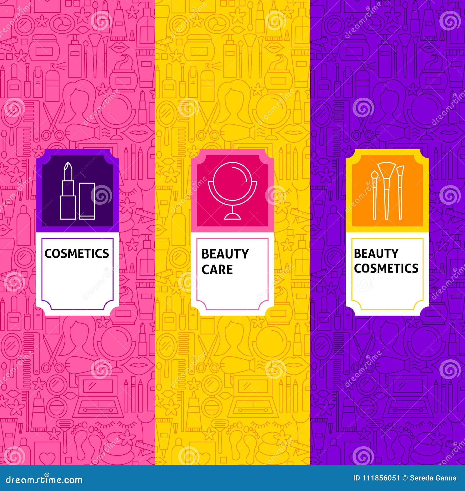 Line Cosmetics Package Labels Stock Vector - Illustration of face ...