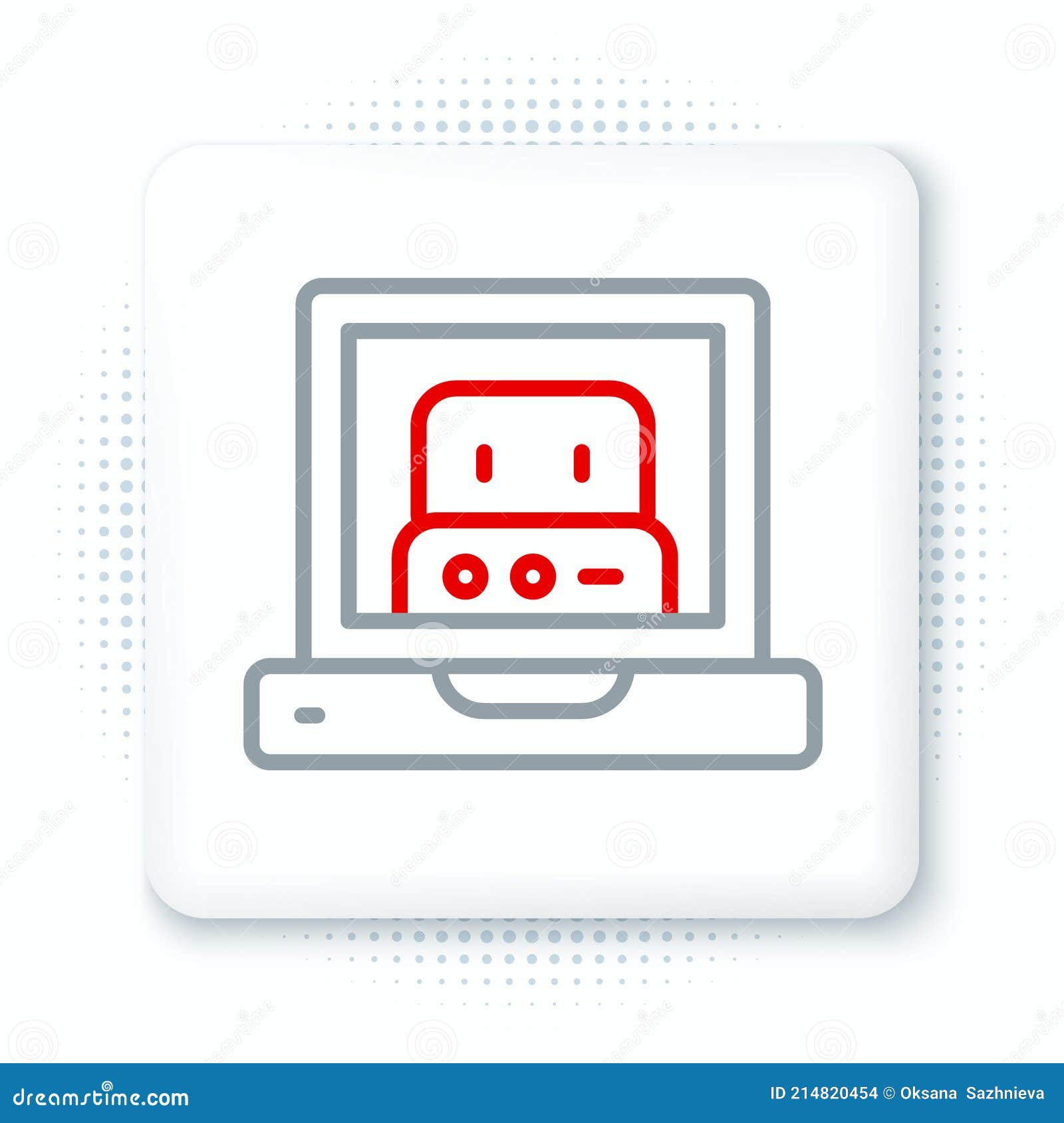 Line Creating Robot Icon Isolated on White Background. Artificial ...