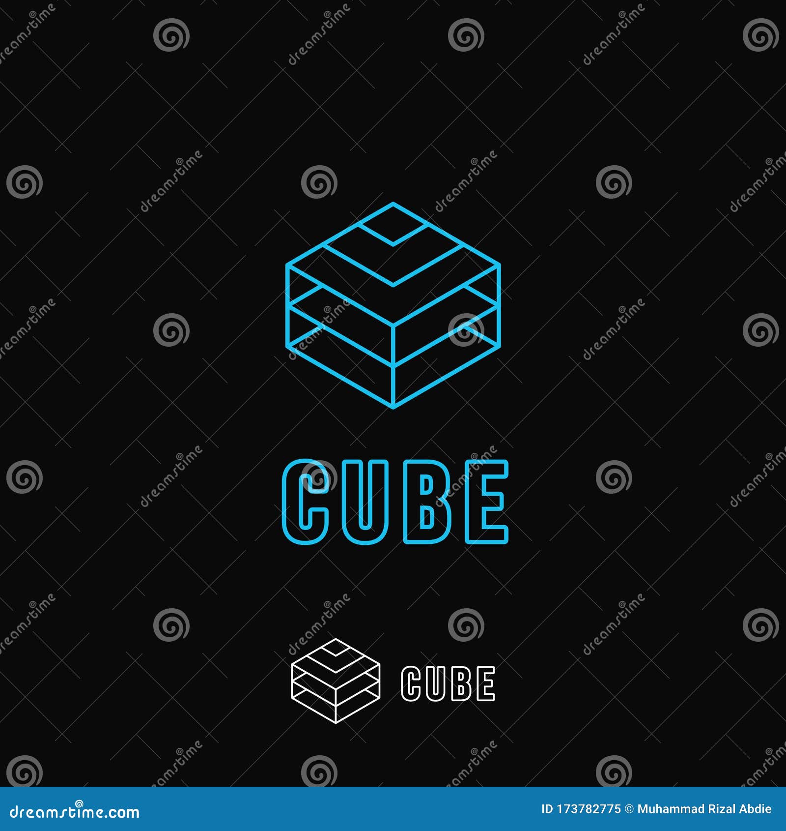 Line Cube Logo Icon Which Looks Like Layered Symbol Vector for ...