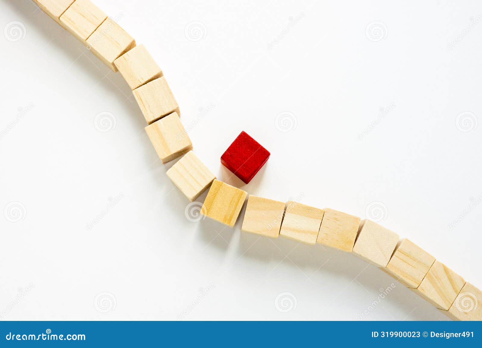 A Line of Cubes Bends To Overcome an Obstacle. Moving Towards Goals and ...
