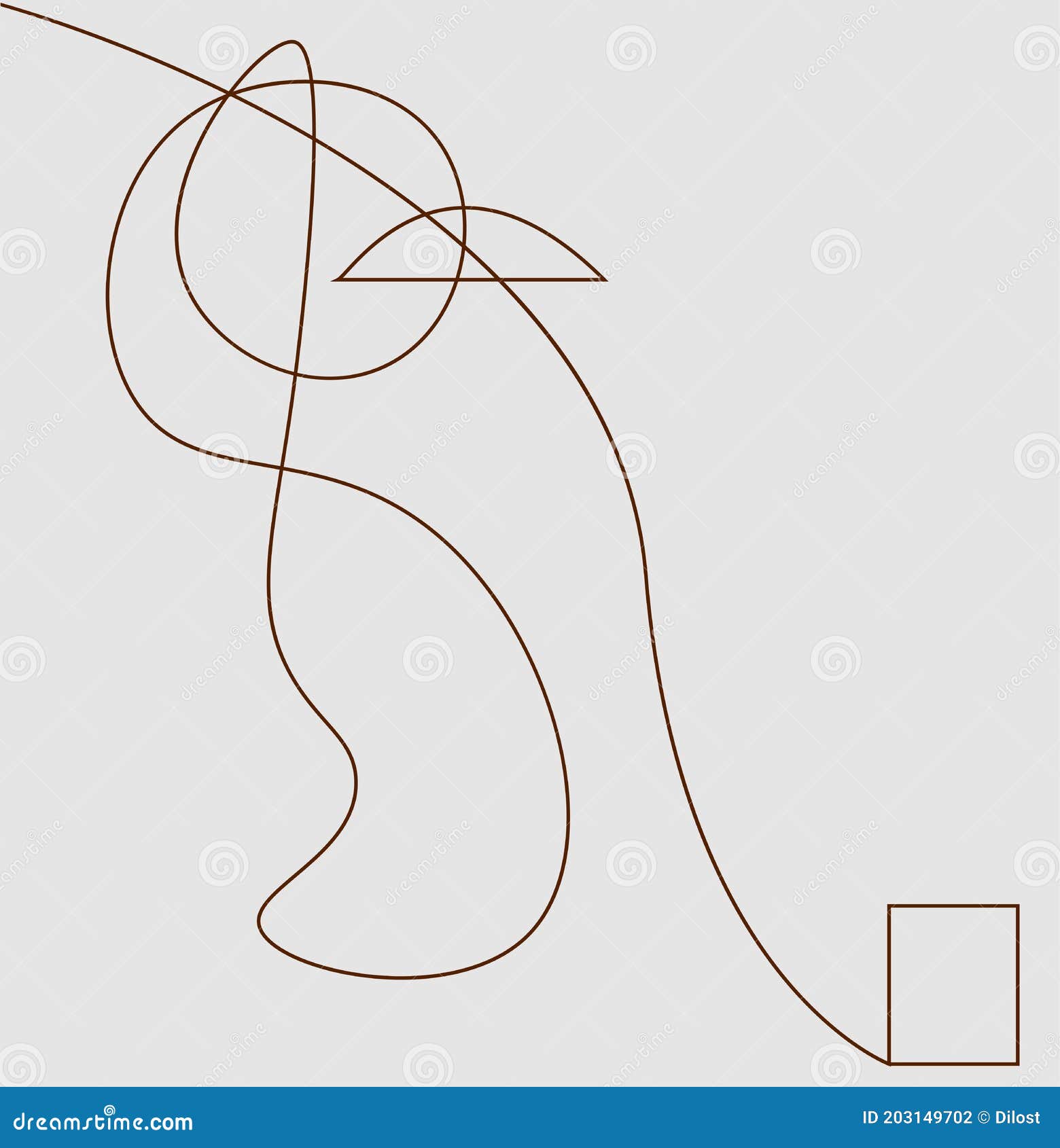 Line Cubism Abstract Shape Vector Modern Illustration. Stock Vector ...