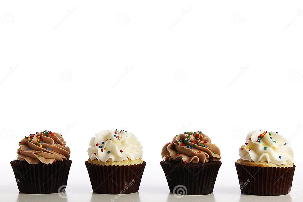 Line of Cupcakes stock image. Image of chocolate, gourmet - 23679389