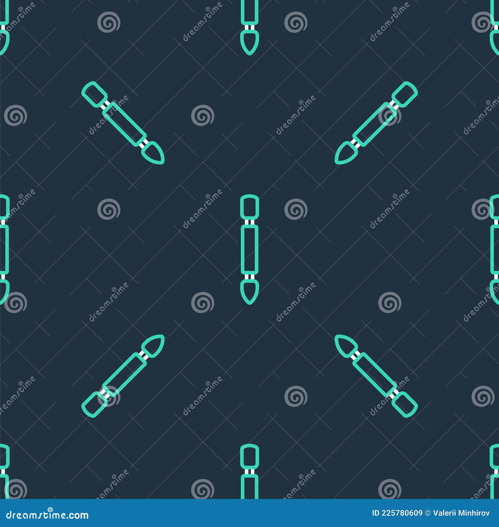Line Cuticle Pusher Icon Isolated Seamless Pattern on Black Background ...