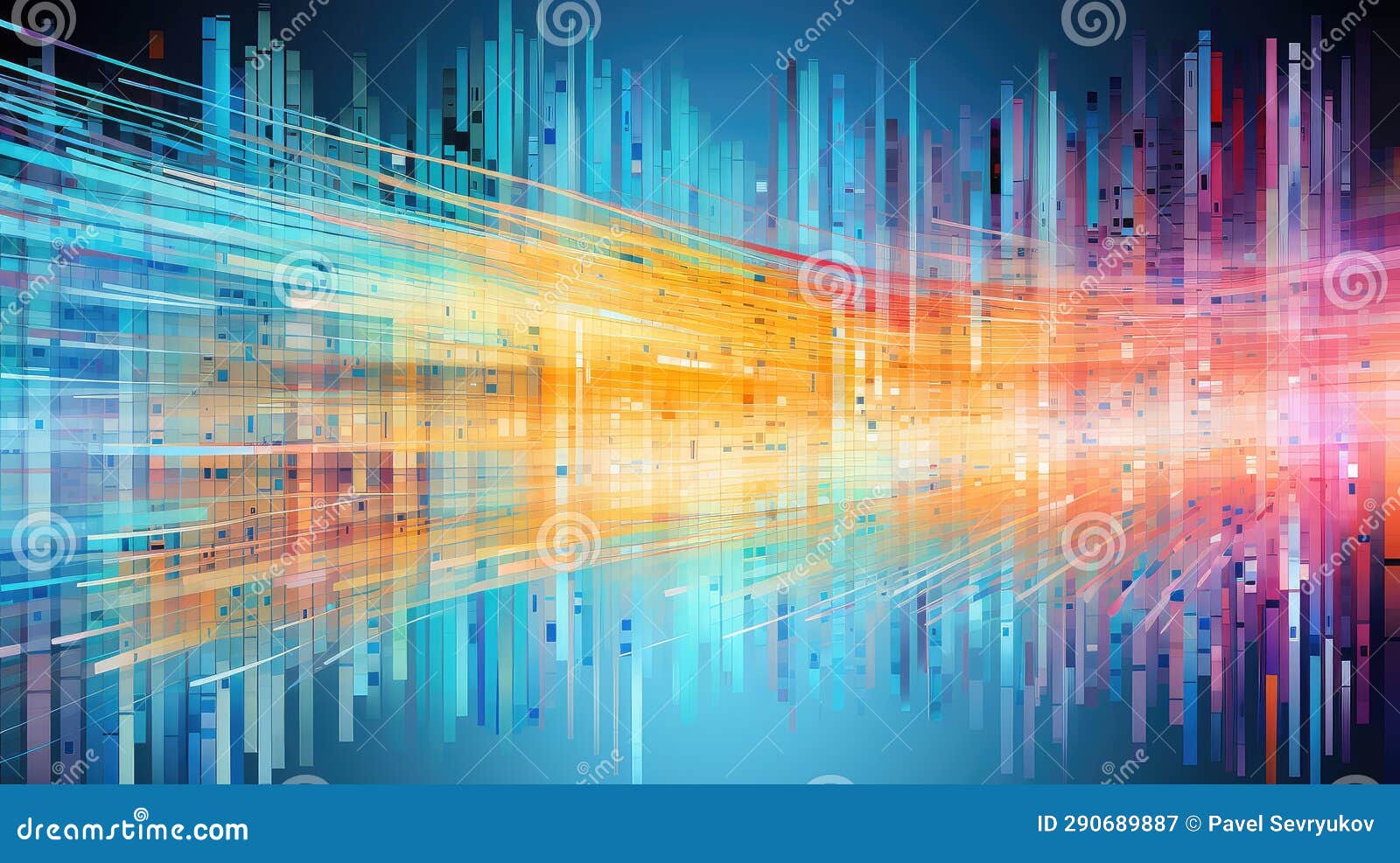 Line Data Sorting Convergence Stock Illustration - Illustration of ...