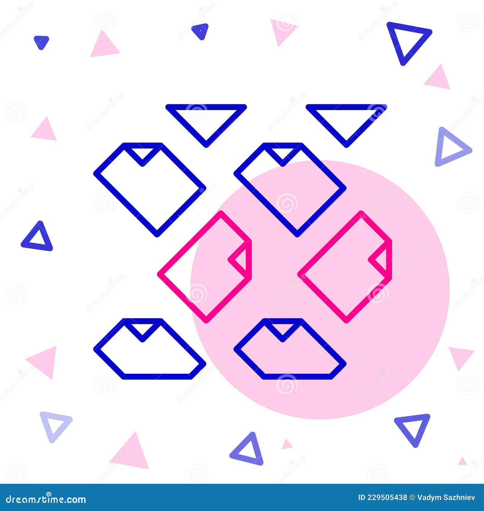 Line Data Stream Icon Isolated on White Background. Colorful Outline ...