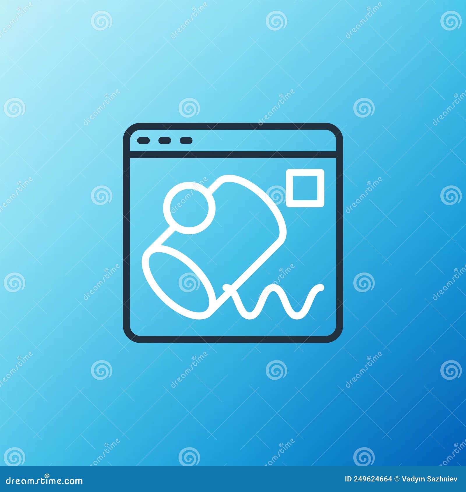 Line Data Visualisation Icon Isolated on Blue Background. Colorful ...