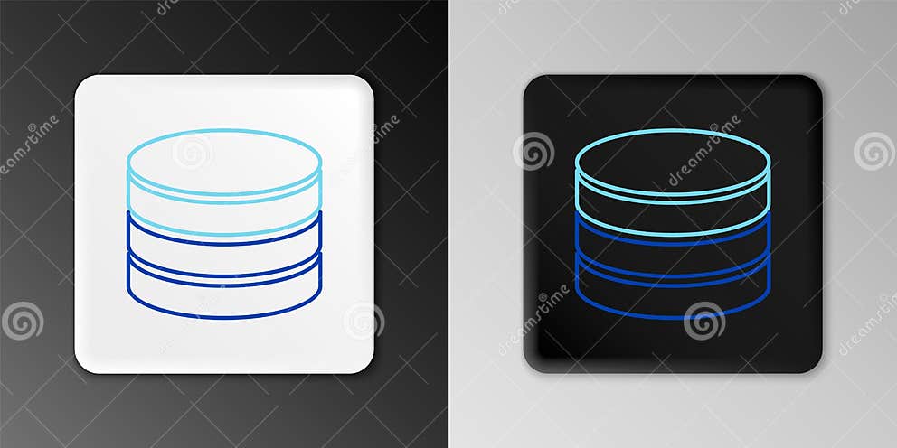Line Database Icon Isolated on Grey Background. Network Databases, Disc ...