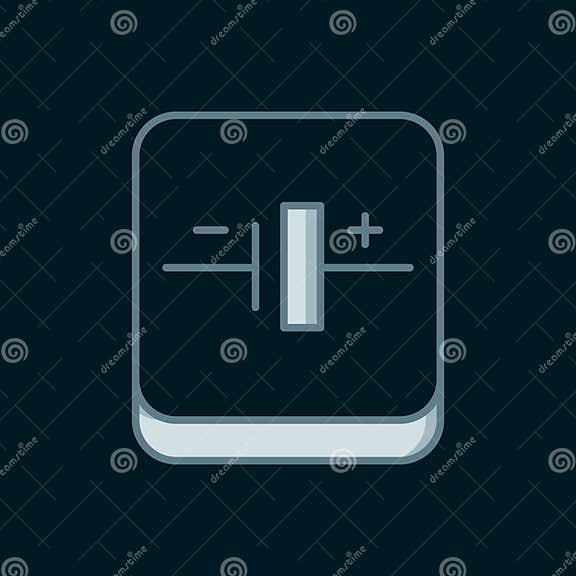 Line DC Voltage Source Icon Isolated on Black Background. Flat Filled ...