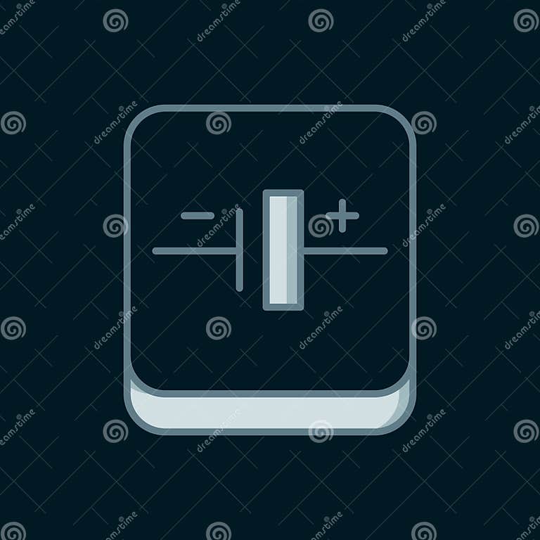 Line DC Voltage Source Icon Isolated on Black Background. Flat Filled ...