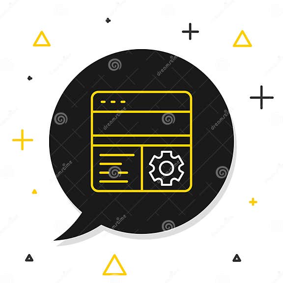 Line Debugging Icon Isolated on White Background. Debugging Tool. Magnifying Glass on Bug ...