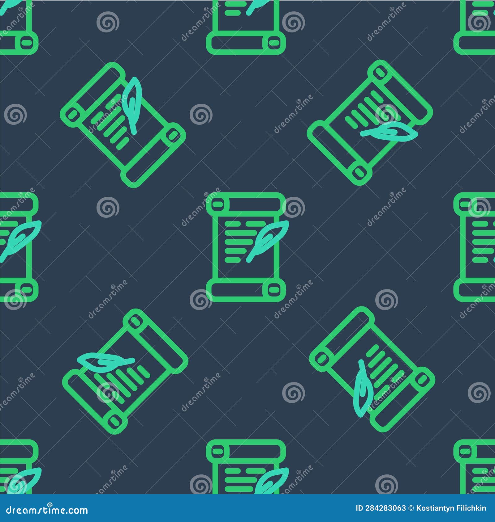 Line Decree, Paper, Parchment, Scroll Icon Icon Isolated Seamless ...